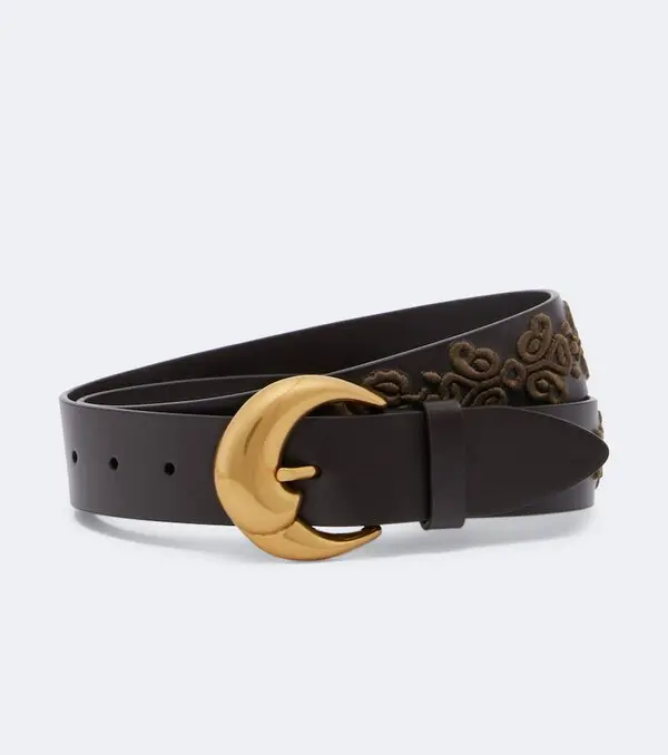 Etro Embroidered Leather Belt - Brown