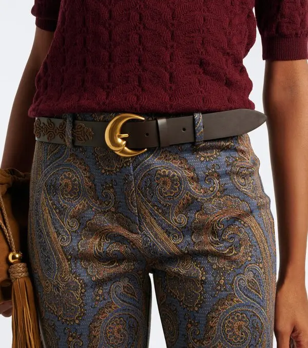 Etro Embroidered Leather Belt