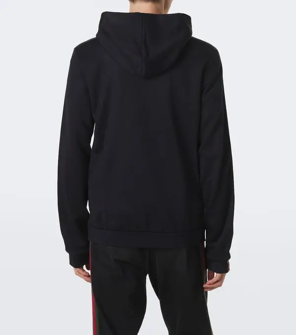 Gucci Web Stripe Silk And Cotton Jersey Hoodie
