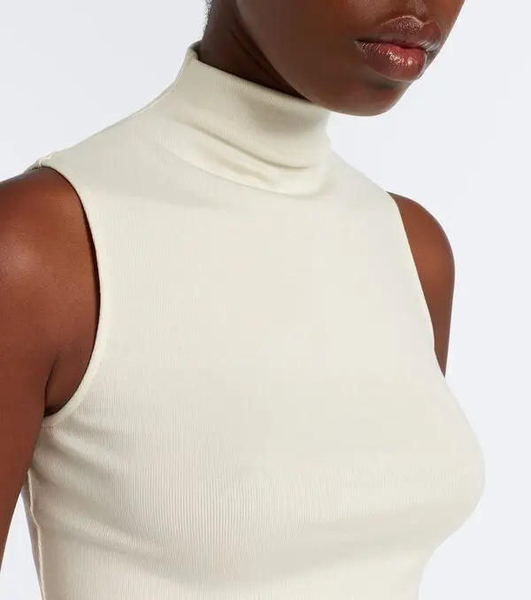 Ralph Lauren Naomie Silk-blend Turtleneck Top - White