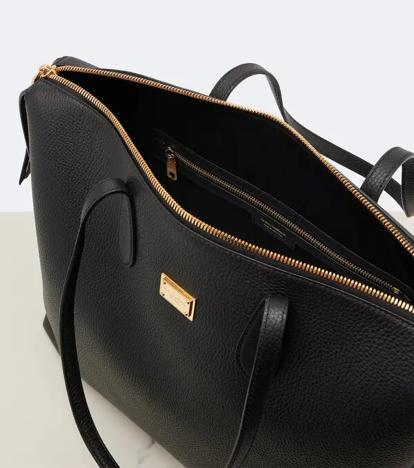 Dolce & Gabbana Vittoria Large Leather Tote Bag - Black