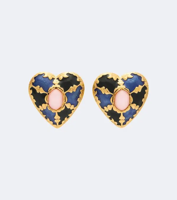 Saint Laurent Embellished Clip-on Earrings - Multicoloured