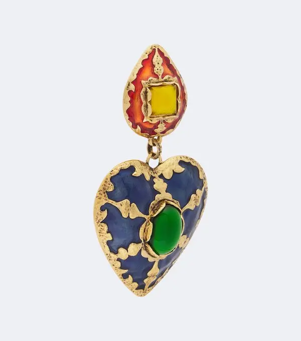 Saint Laurent Embellished Clip-on Earrings - Multicoloured