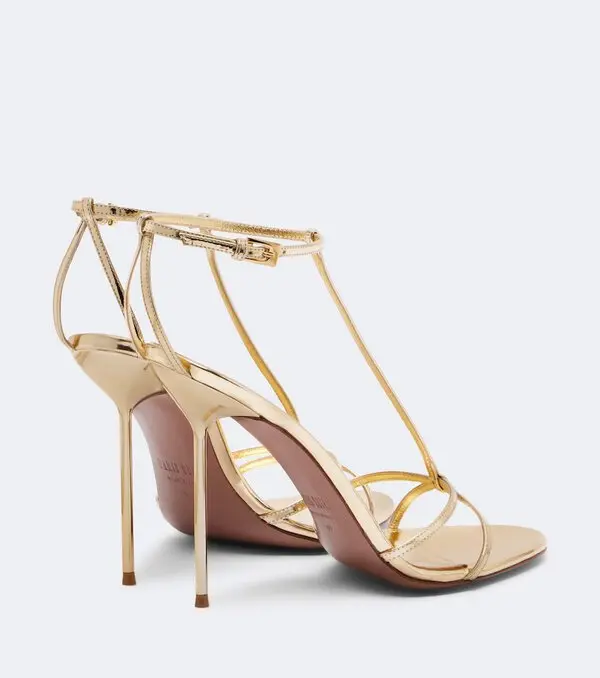 Paris Texas Metallic Patent Leather Sandals - Gold