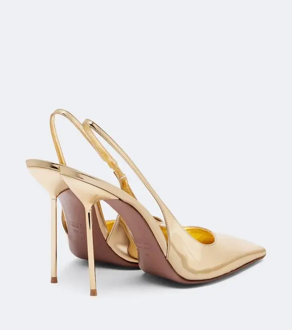 Paris Texas Lidia Metallic Leather Slingback Pumps - Gold