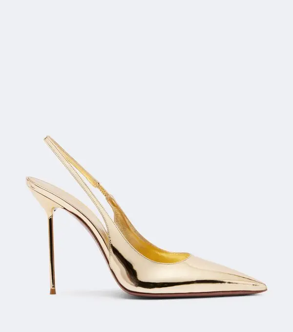 Paris Texas Lidia Metallic Leather Slingback Pumps - Gold