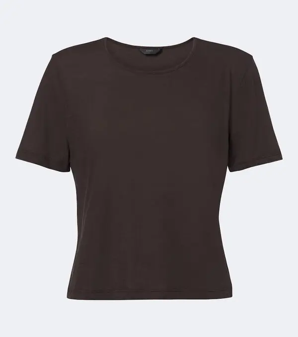 LESET Milo Cropped Cotton T-shirt - Brown