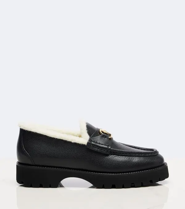 Valentino Garavani Vlogo Leather Loafers - Black
