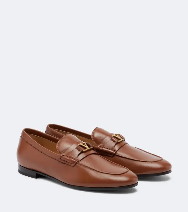 Valentino Garavani Vlogo Leather Loafers - Brown