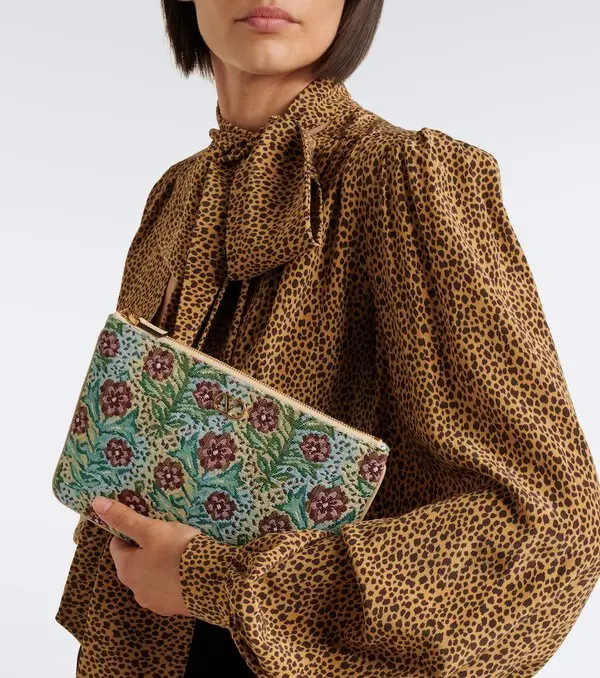 Valentino Garavani Vlogo Floral Jacquard Pouch - Multicoloured