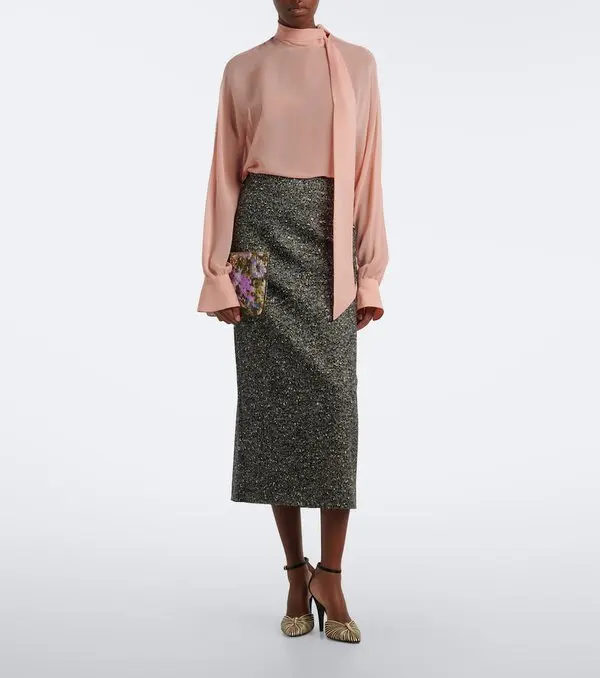 Valentino Garavani Vlogo Floral Jacquard Pouch