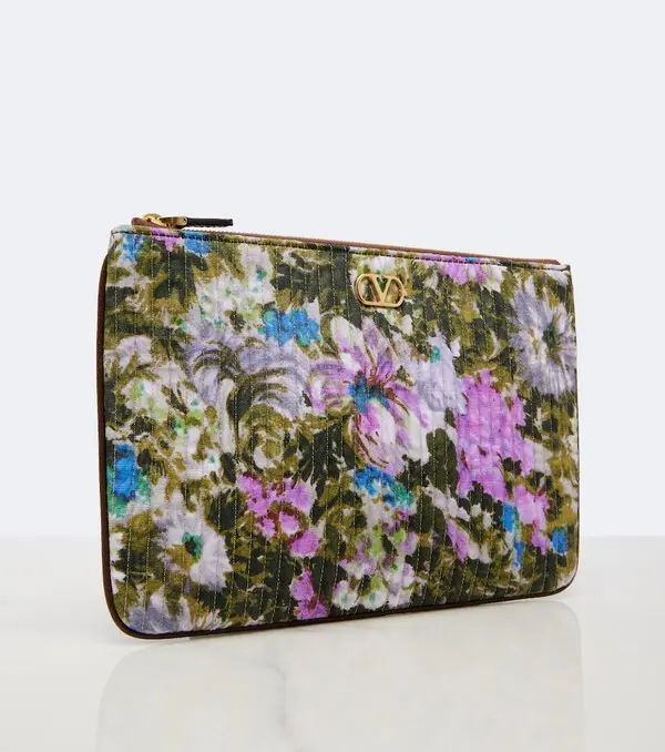 Valentino Garavani Vlogo Floral Jacquard Pouch