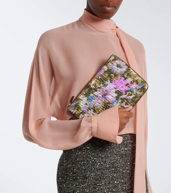 Valentino Garavani Vlogo Floral Jacquard Pouch