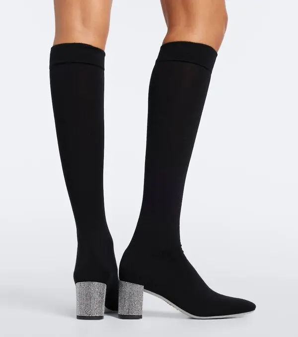 Rene Caovilla Sonia Crystal-embellished Knee-high Boots