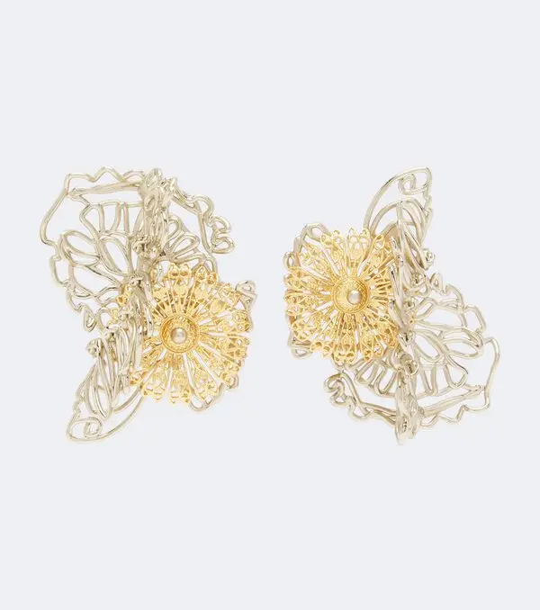 Dries Van Noten Embellished Drop Earrings - Gold
