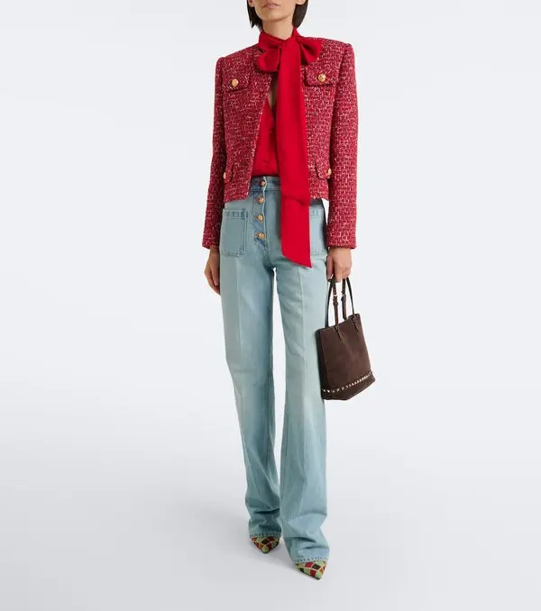 Valentino Garavani Rockstud Small Suede Top-handle Bag