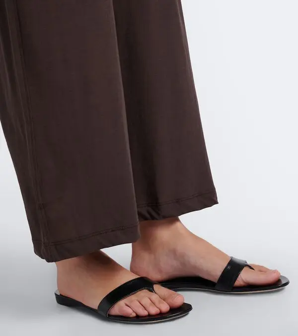 LESET Milo Cropped Cotton Wide-leg Pants
