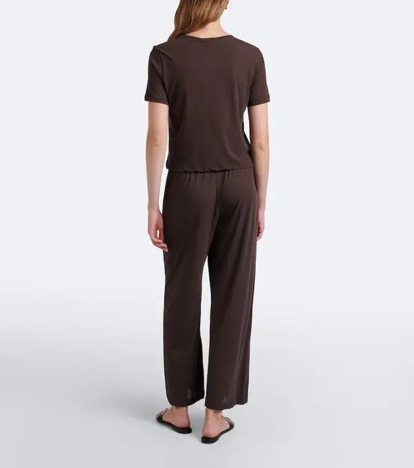 LESET Milo Cropped Cotton Wide-leg Pants