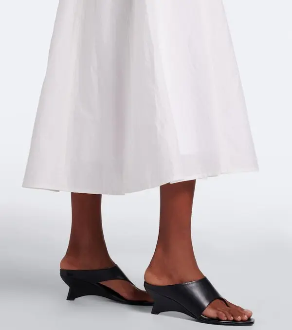 RÓHE Off-shoulder Cotton-blend Midi Dress - White
