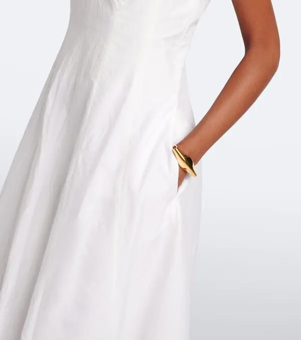 RÓHE Off-shoulder Cotton-blend Midi Dress - White
