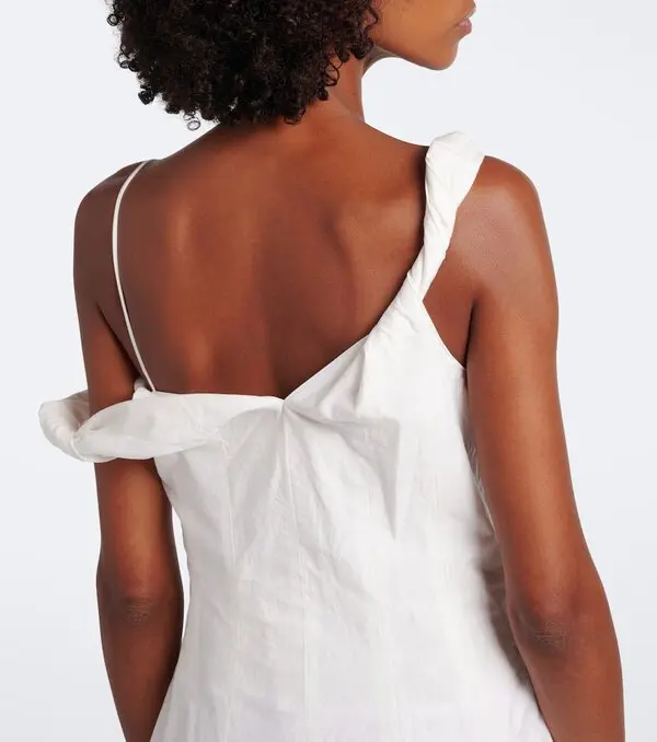 RÓHE Off-shoulder Cotton-blend Midi Dress - White