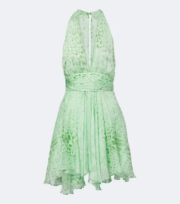 Roberto Cavalli Printed Silk Mini Dress