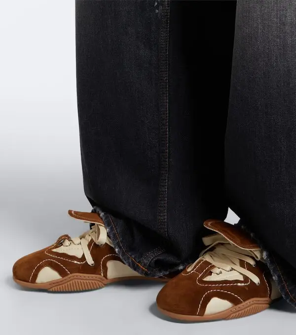 Acne Studios Leather And Suede Sneakers - Brown