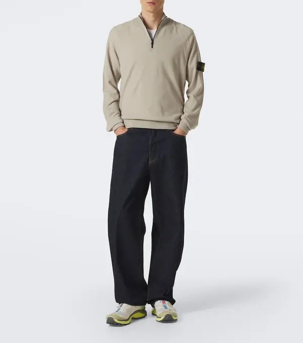 Stone Island Compass Wool-blend Zip-up Sweater