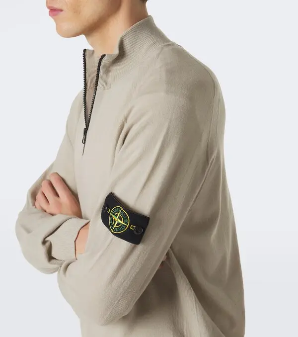 Stone Island Compass Wool-blend Zip-up Sweater