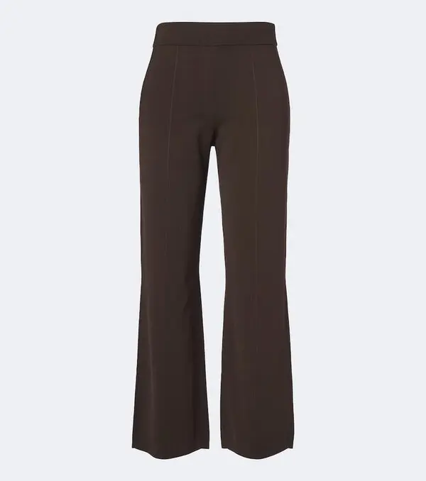 JOSEPH Zeta Knitted Cropped Straight Pants - Green