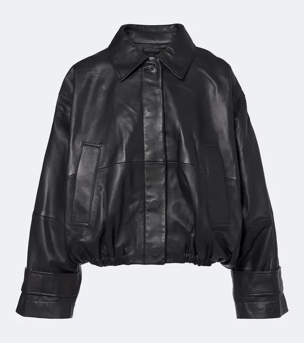 RÓHE Leather Blouson Jacket - Black