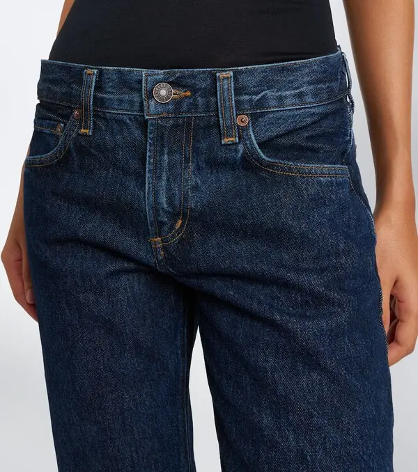AGOLDE Stovepipe Straight Jeans In Medium Indigo