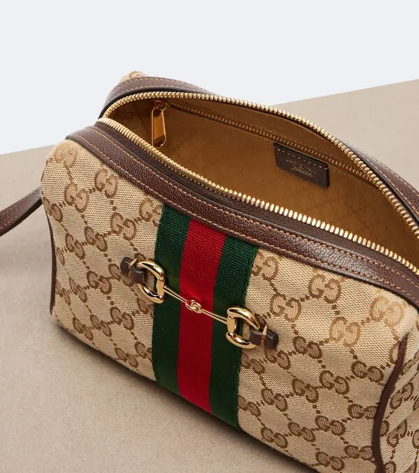 Gucci Horsebit Gg Canvas Camera Bag