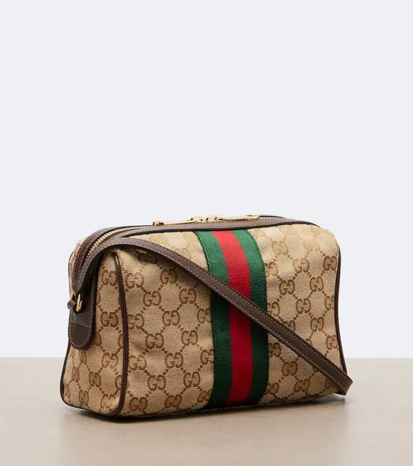 Gucci Horsebit Small Gg Canvas Camera Bag - Beige