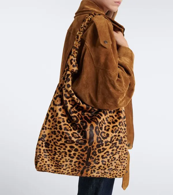 Saint Laurent Amalia Leopard-print Calf Hair Shoulder Bag