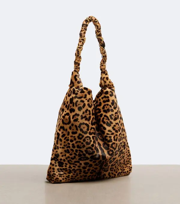 Saint Laurent Amalia Leopard-print Calf Hair Shoulder Bag