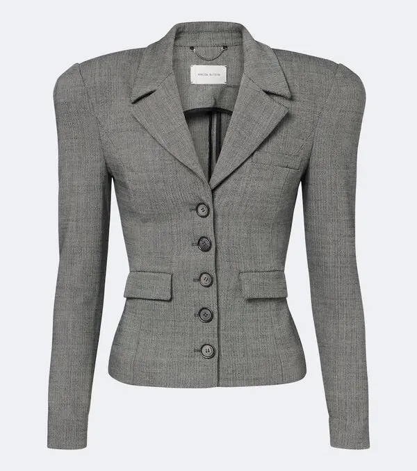 Magda Butrym Herringbone Wool-blend Blazer