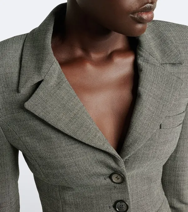 Magda Butrym Herringbone Wool-blend Blazer