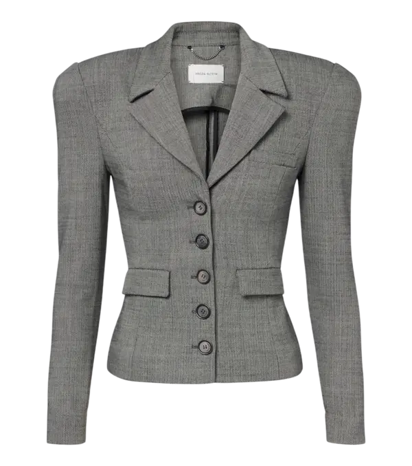Magda Butrym Herringbone Wool-blend Jacket - Grey