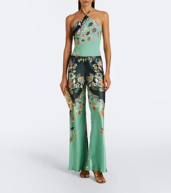 Roberto Cavalli Floral Halterneck Swimsuit