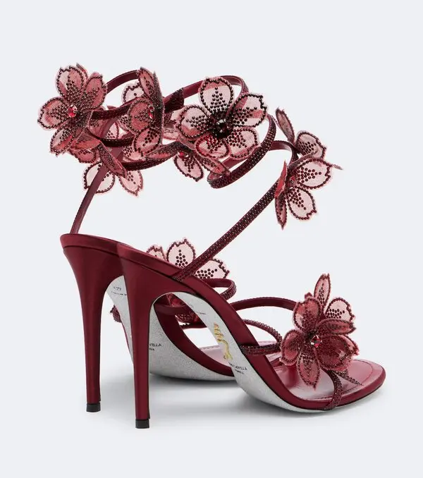 Rene Caovilla Floriane Embellished Floral Sandals