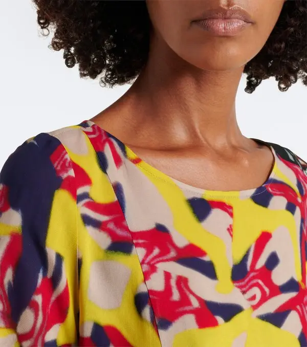 Dries Van Noten Printed Draped Top