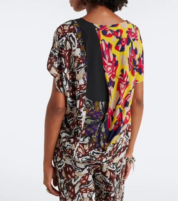Dries Van Noten Printed Draped Top