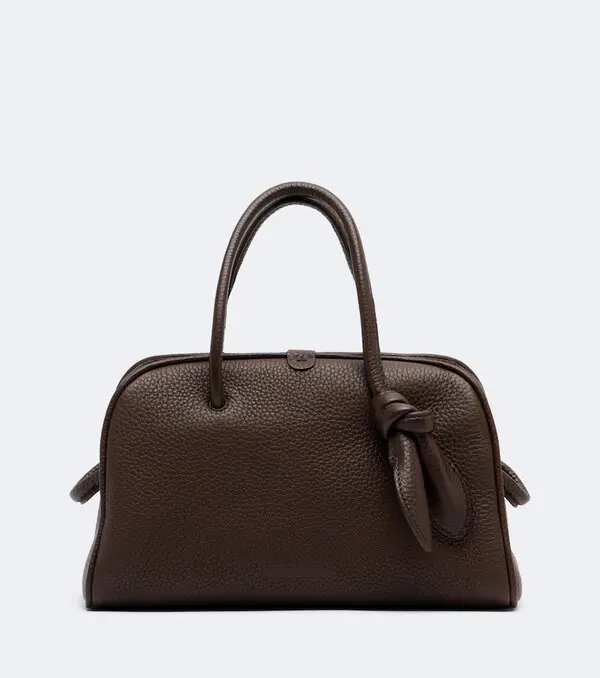 Jacquemus Leather Bowling Bag - Brown