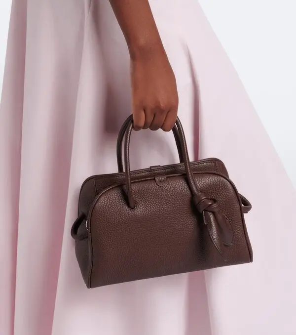 Jacquemus Leather Bowling Bag - Brown