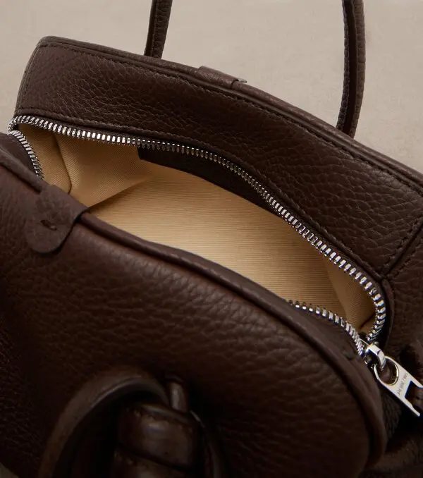 Jacquemus Leather Bowling Bag - Brown