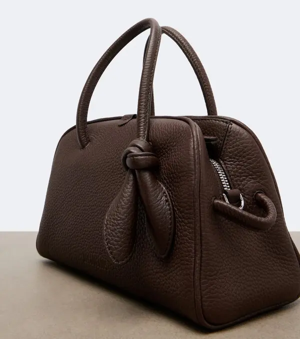 Jacquemus Leather Bowling Bag - Brown
