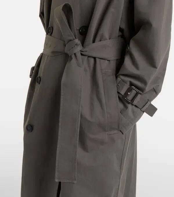 TOTEME Double-breasted Cotton-blend Trench Coat - Green
