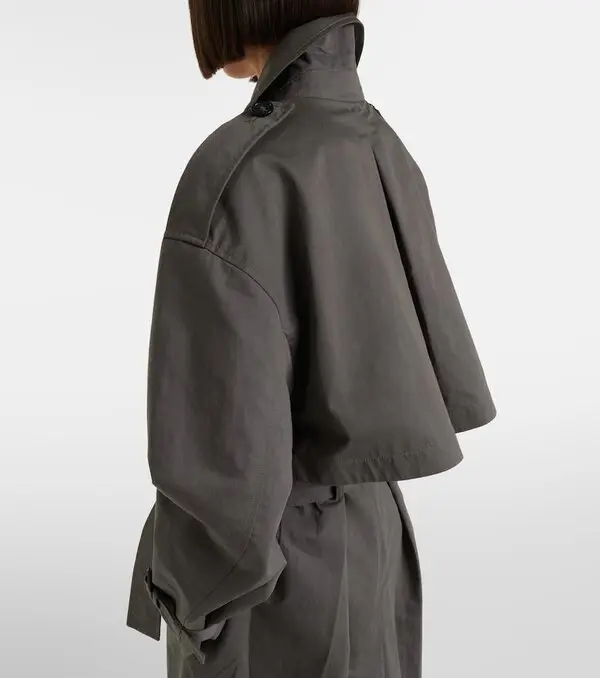 TOTEME Double-breasted Cotton-blend Trench Coat - Green