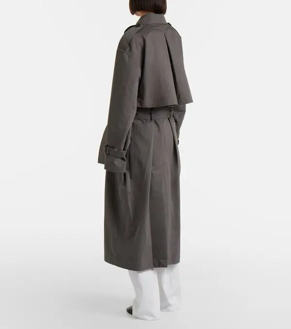 TOTEME Double-breasted Cotton-blend Trench Coat - Green